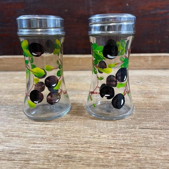Dining | Vintage Hand Painted Glass Olive Branch Salt And Pepper ...